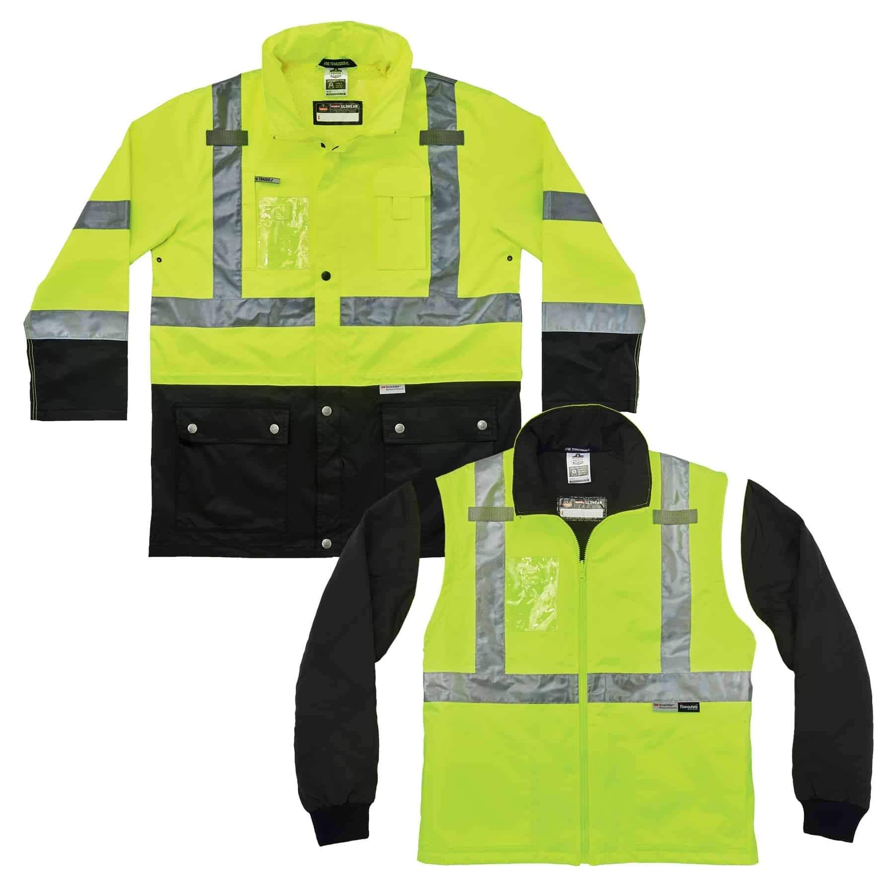 Ergodyne Standard High Visibility Reflective Parka Set, Includes Outer ...