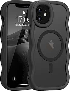 Amazon.com: Pepmune for iPhone 12/12 Pro Case, Curly Wavy Frame Translucent Matte Clear Hard ...