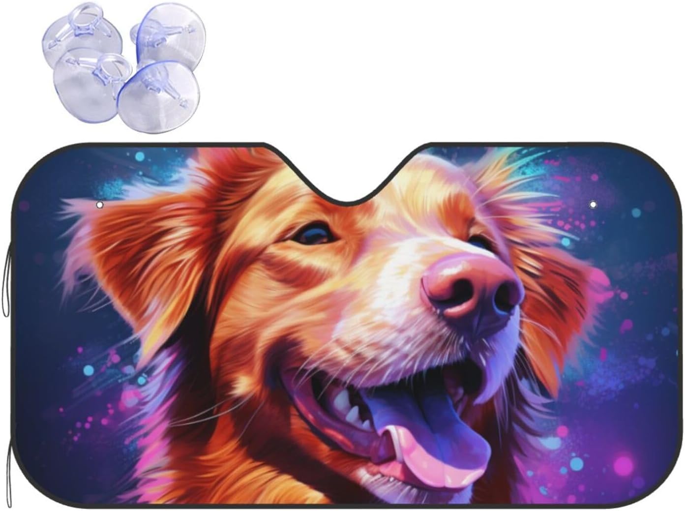 Amazon.com: Dog Car Sunshade,Windshield Sun Shade,Foldable Car Front ...