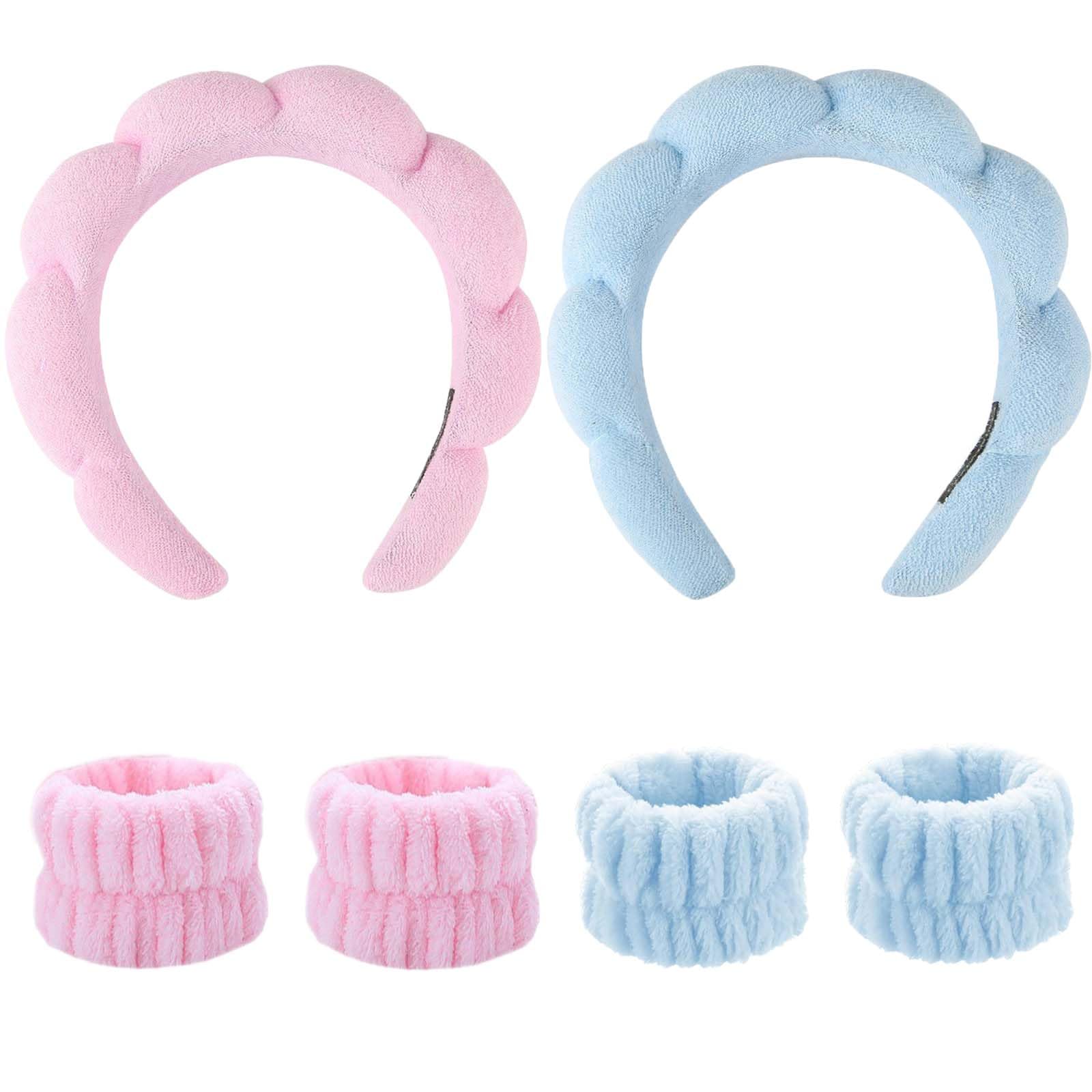 FLEXNOVA 2 Stück Skincare Haarband Kosmetik Haarband Damen, Schwamm Spa ...