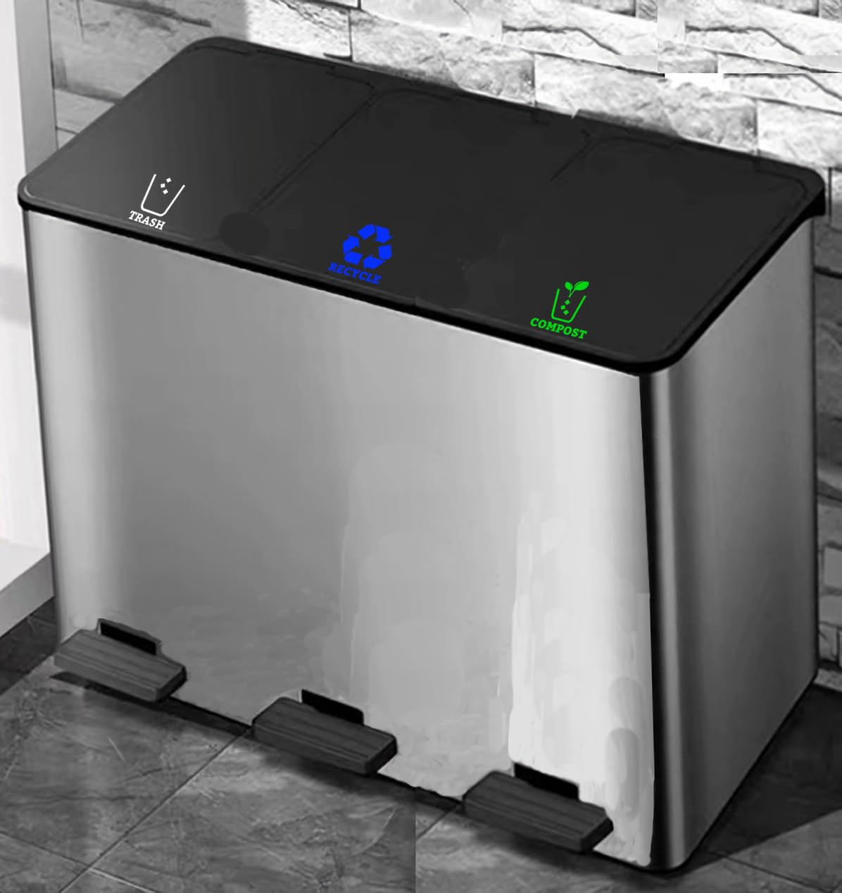 Amazon.com: XTRAYXRAY Trash Recycle Compost Stickers Set of 3 Recycle ...