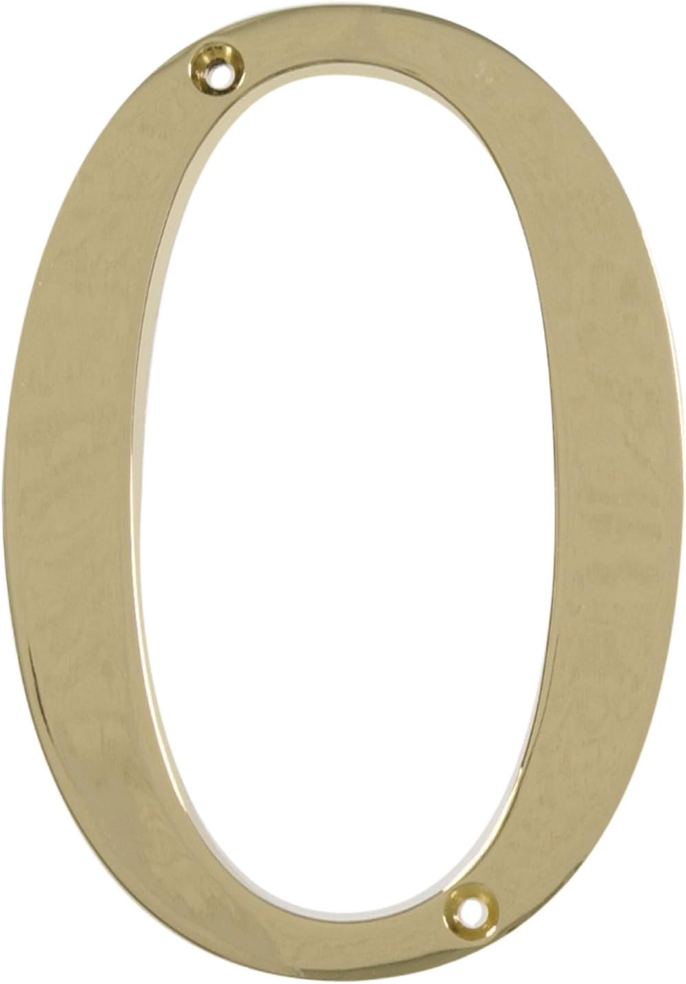 Amazon.com: 5" Polished Brass House Address Number #0, Flush Mount ...
