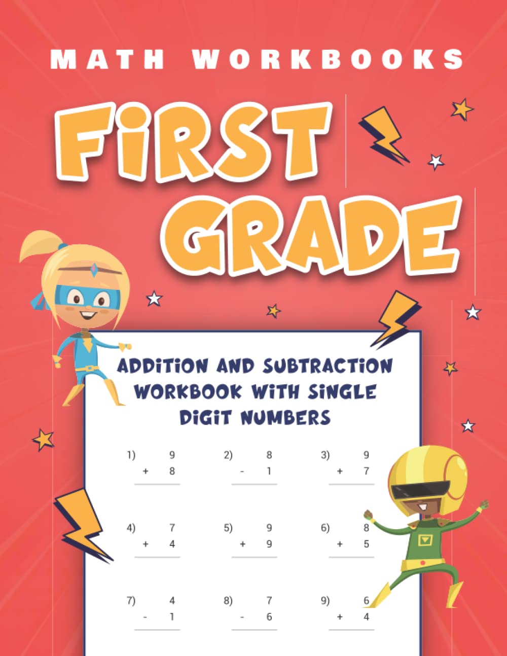 1st Grade Math Workbooks: Addition and Subtraction Workbook With Single ...