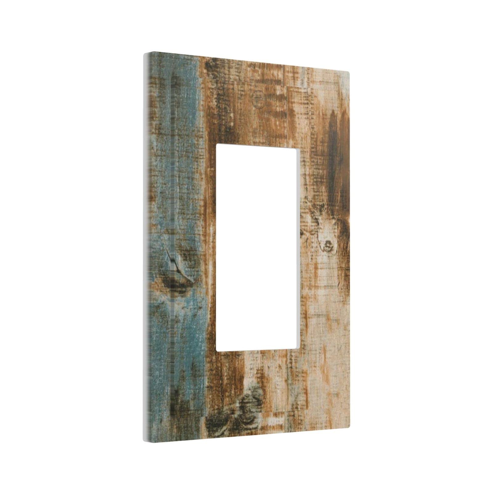 Retro Rustic Barn Wood Teal Green Brown 1 Gang Rocker/Decor Outlet ...