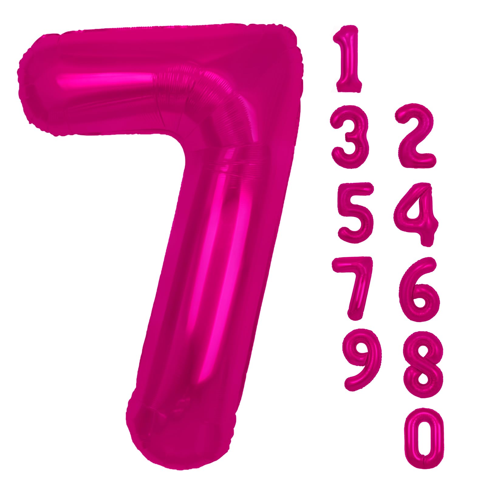 Amazon.com: 40 Inch Hot Pink Number 7 Balloon 7 Years Old Birthday ...