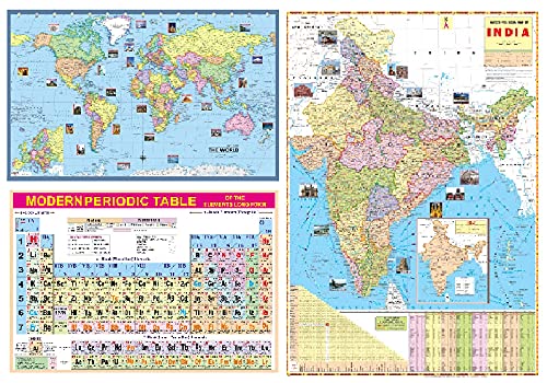 World India Map Political And Periodic Table All Size 100x70 ...