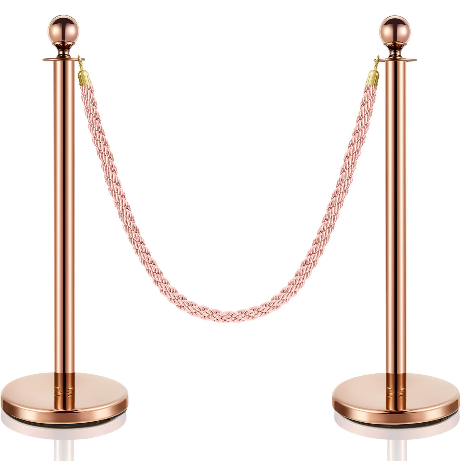 Ferraycle 2 Pcs Rose Gold Stainless Steel Stanchion Post Queue for ...