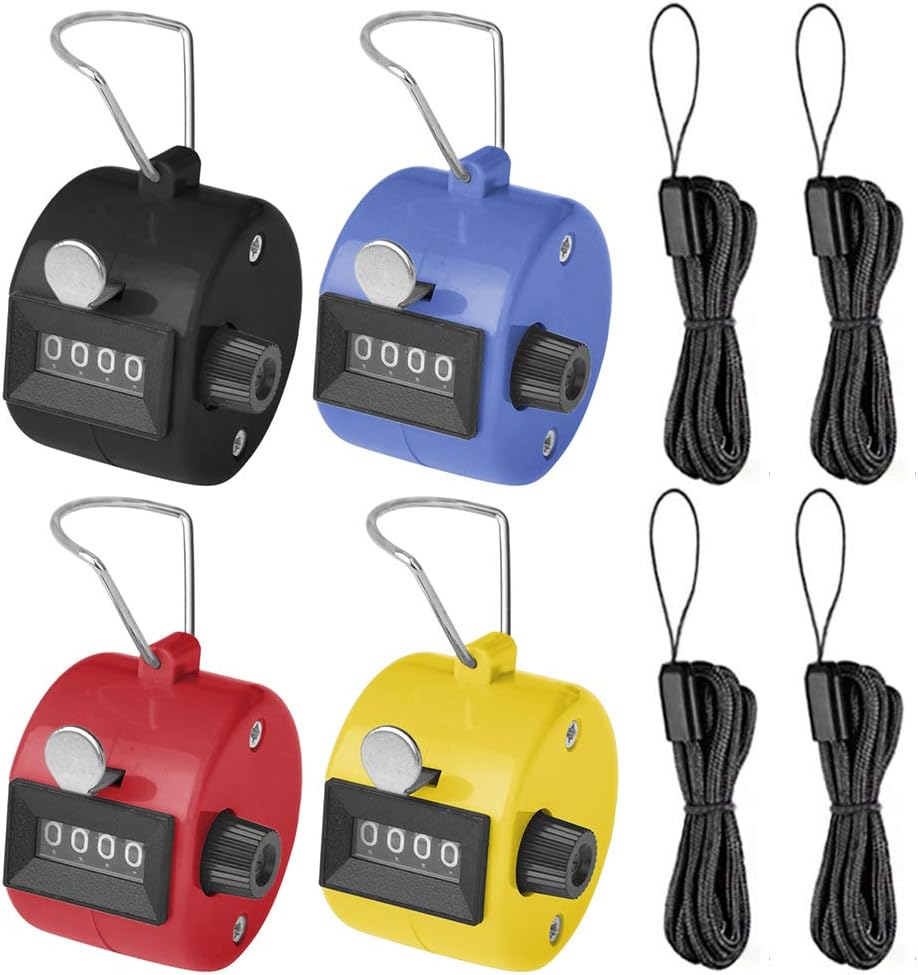 GOGO 4 PCS Plastic Tally Counters with Lanyards Mechanical Lap Trackers ...