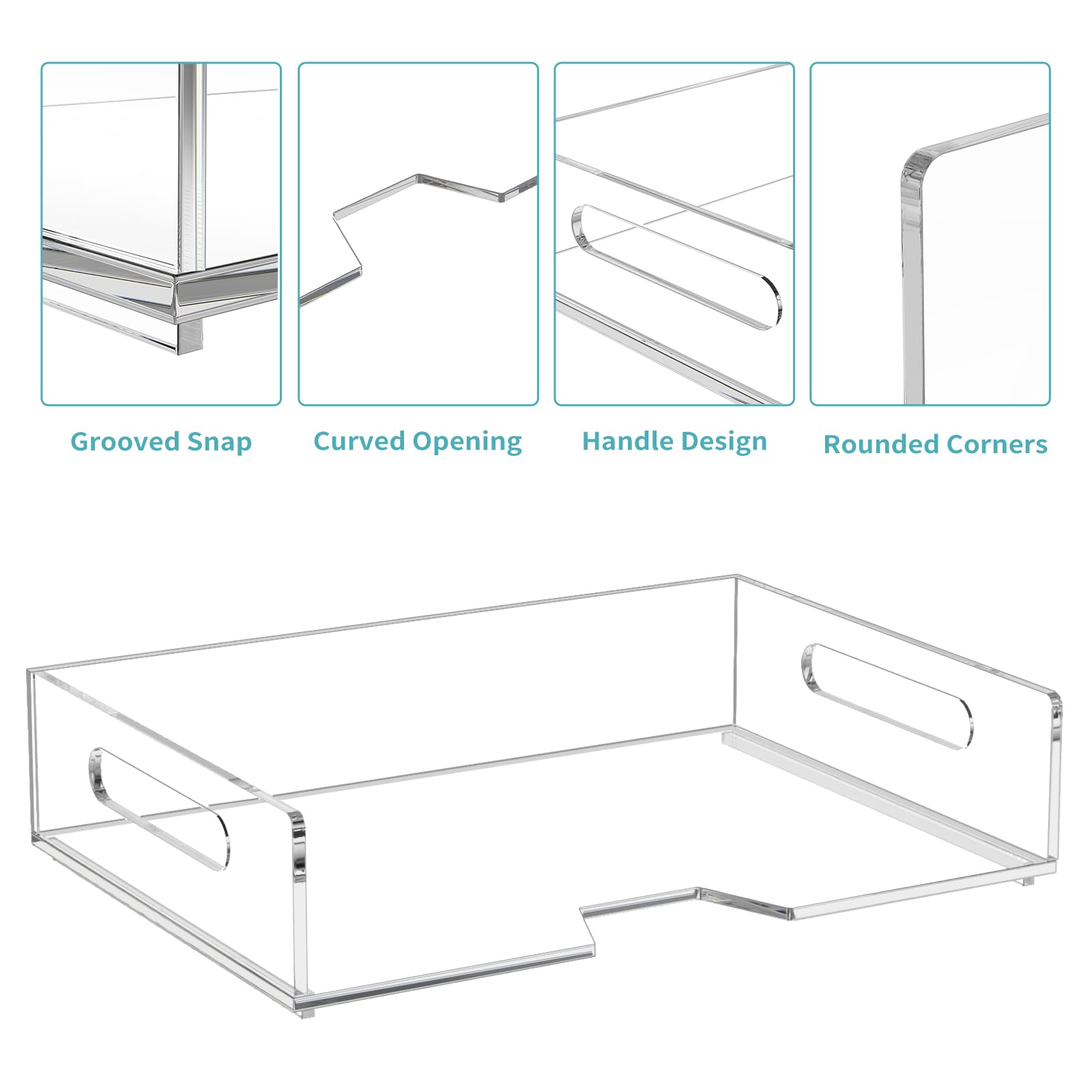 Snapklik.com : HIIMIEI Acrylic Paper Tray 2 Pack Clear Letter Tray Desk ...