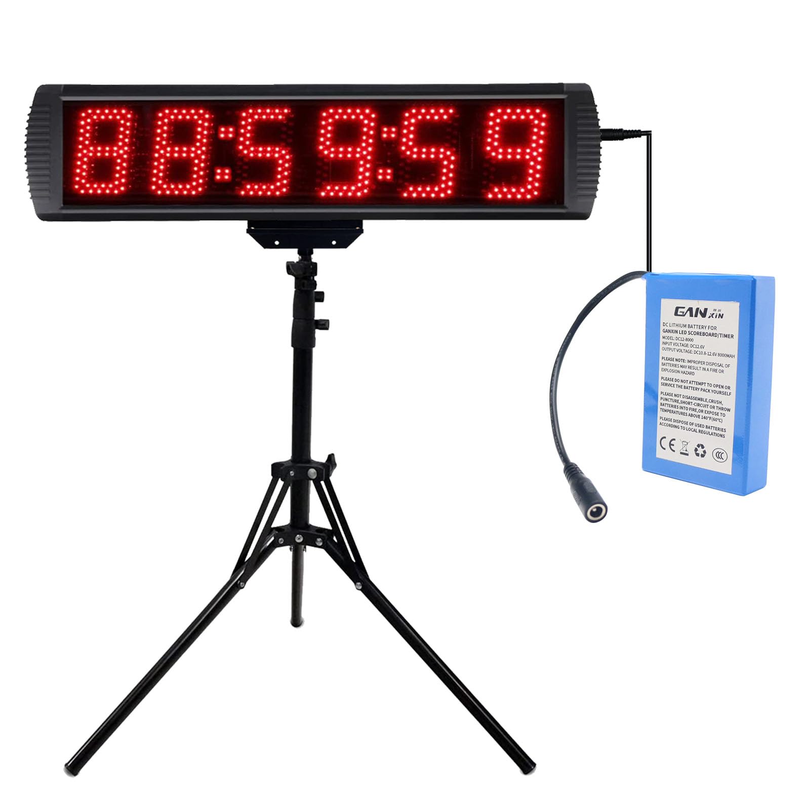 Amazon.com: GANXIN LED Running Race Clock with Tripod and DC 12V ...