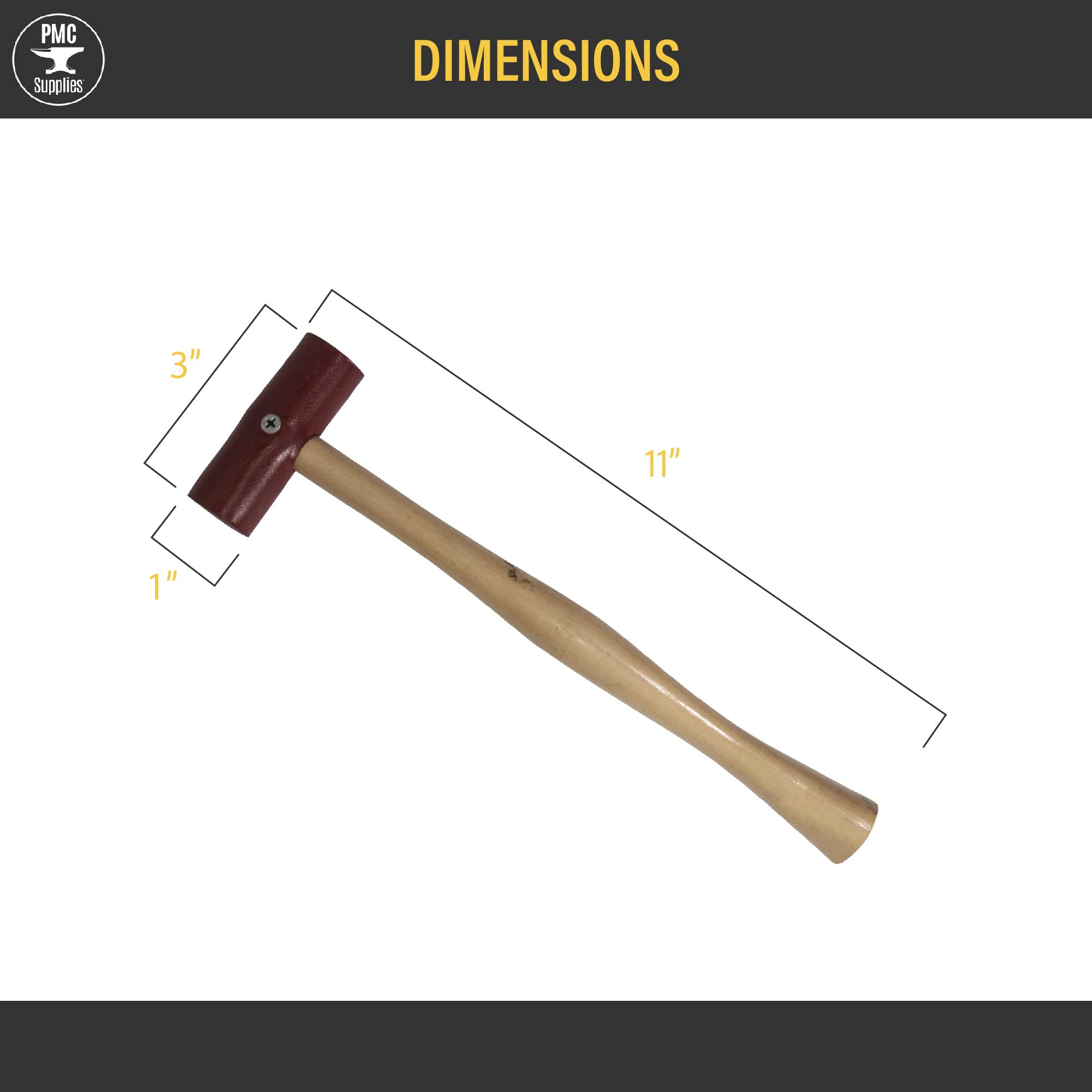 JTS Soft Natural Rawhide Mallet 1-3/4 Non Marring Hammer JTS Soft ...