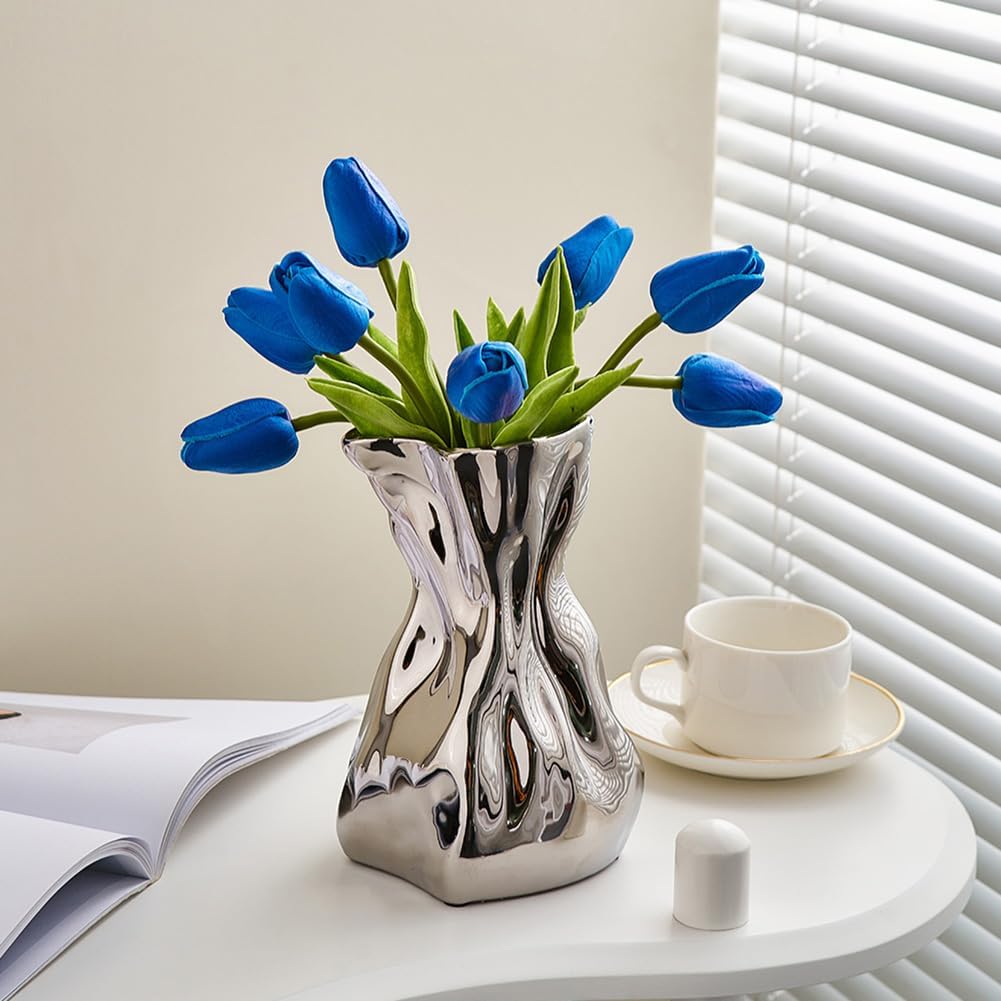 Amazon.com: Irregular Shaped Flower Vase, Crinkle Paper Bag Shape ...
