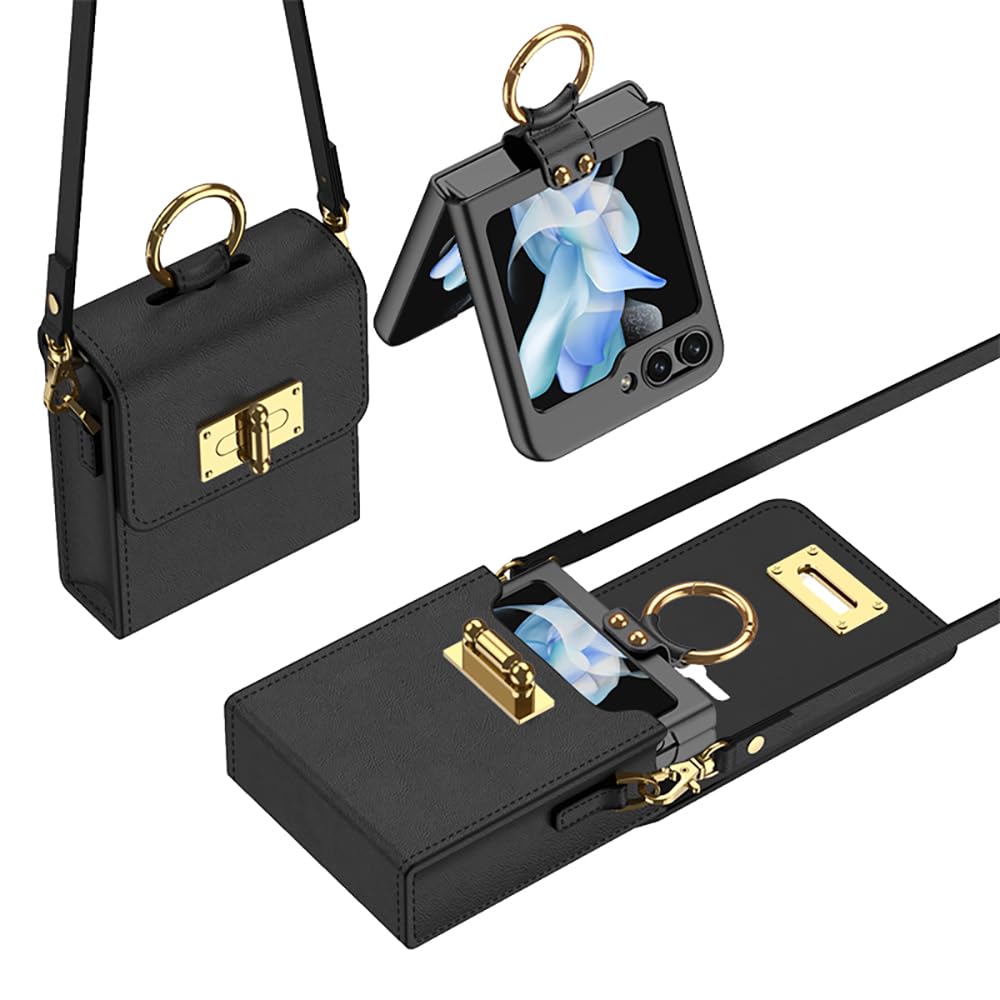 Amazon.co.jp: Galaxy Z Flip5ケース,手帳型 折り畳 完全な保護 みおしゃれ レザー ミニバックパック 指輪、薄型 ...