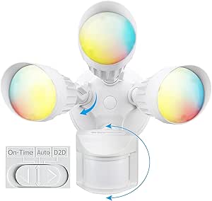 LEONLITE 3CCT LED Security Light Motion Sensor, Aluminum Flood Lights ...