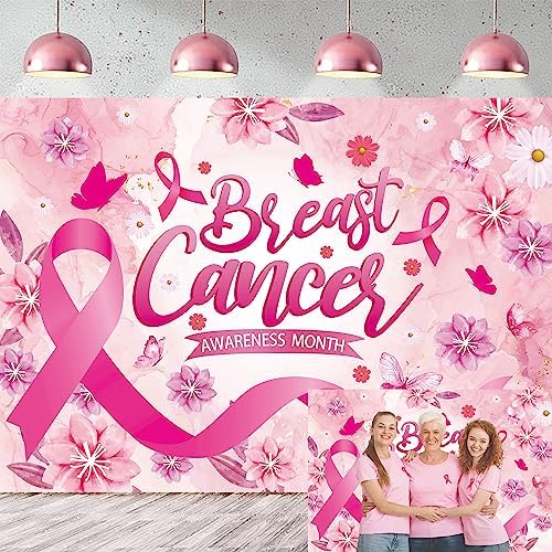 Amazon.com : Breast Cancer Awareness Month Backdrop 7x5FT Pink ...