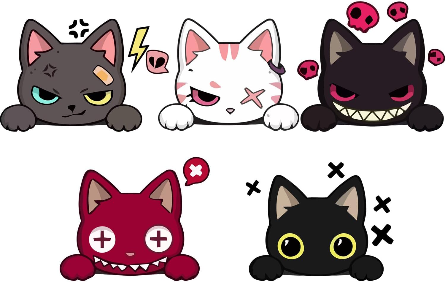 Amazon.com: Jfbrix Cute Funny Cats Decoration Car Decal Sticker 5 ...