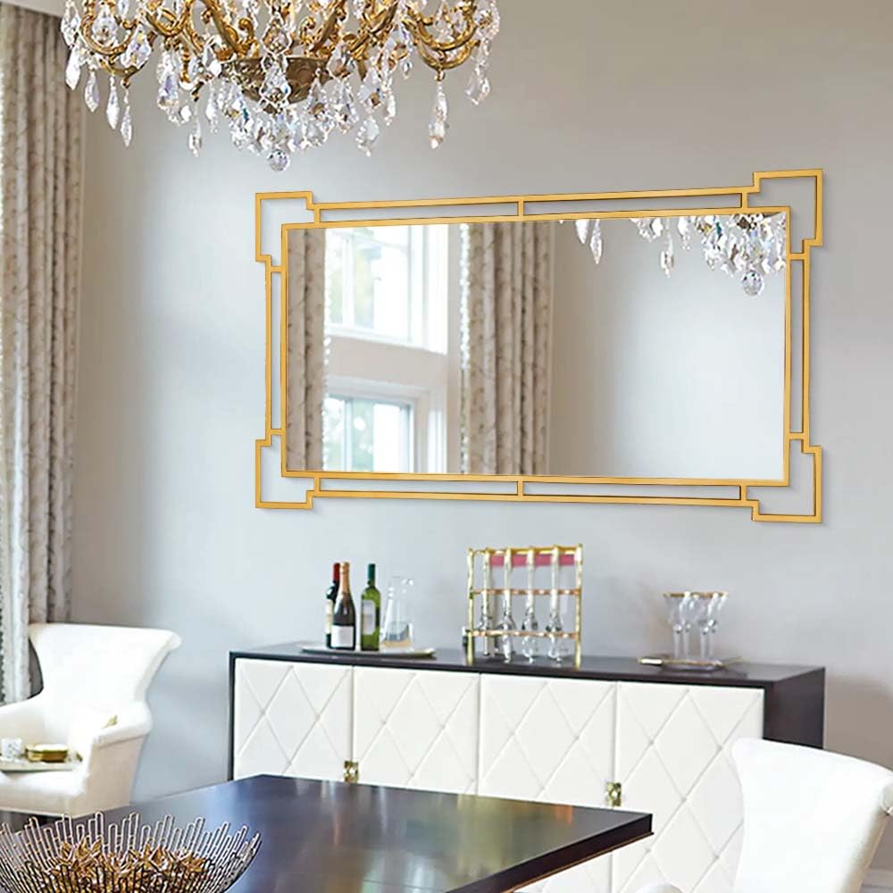 Amazon.com: Autdot Gold Mirrors for Wall Decor, 47'' x 24'' Large ...