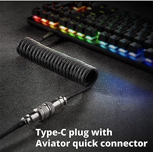 Coiled Keyboard Cable, Pro Custom Coiled USB C Cable for Gaming ...