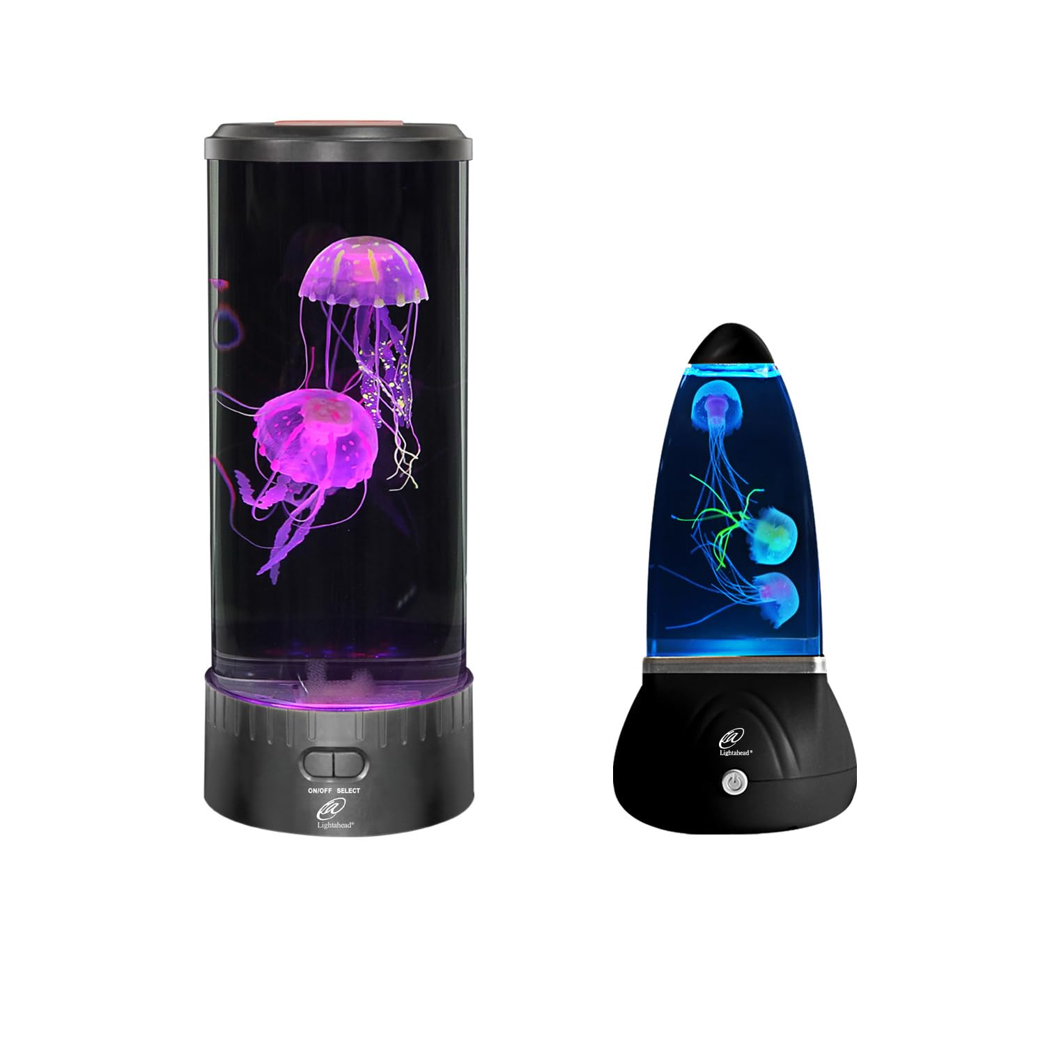 Lightahead Exclusive Bundle of 2 Aquariums Including LED Jellyfish Lamp ...