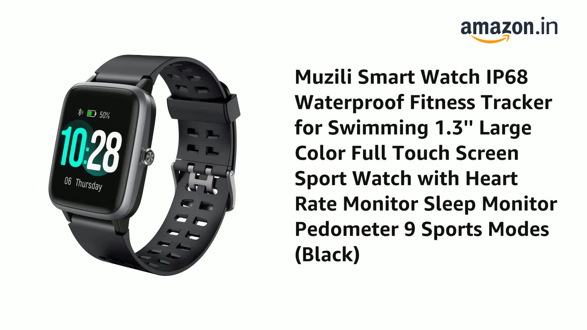 Watch Muzili Smart Watch IP68 Waterproof Fitness Tracker for Swimming 1 ...
