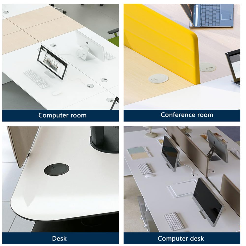 Snapklik.com : UtySty 4 Pack Office Desk Grommet 2 Round Cable Hole ...