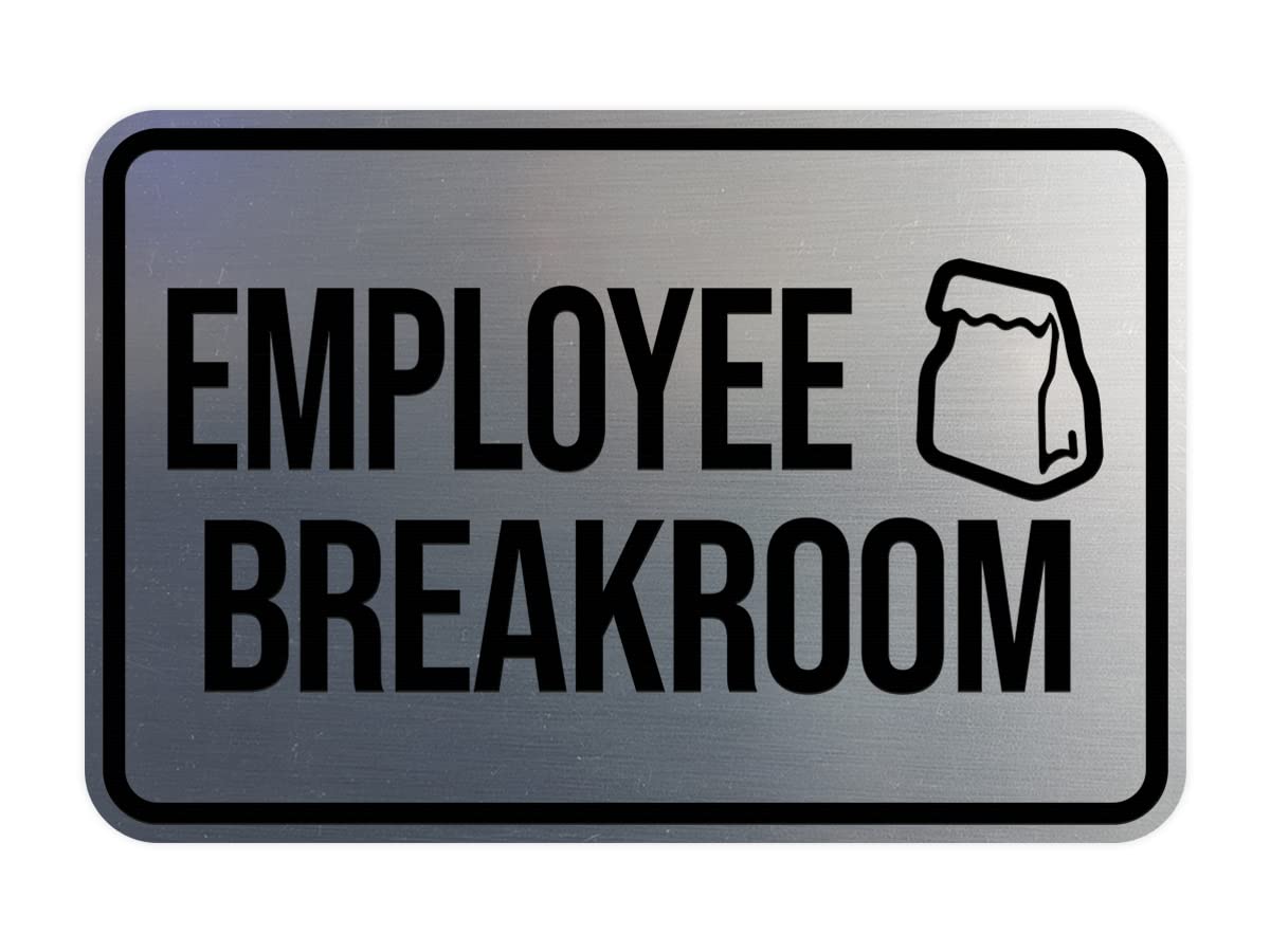 Amazon.com : Classic Framed Employee Breakroom Sign (Brushed Silver ...