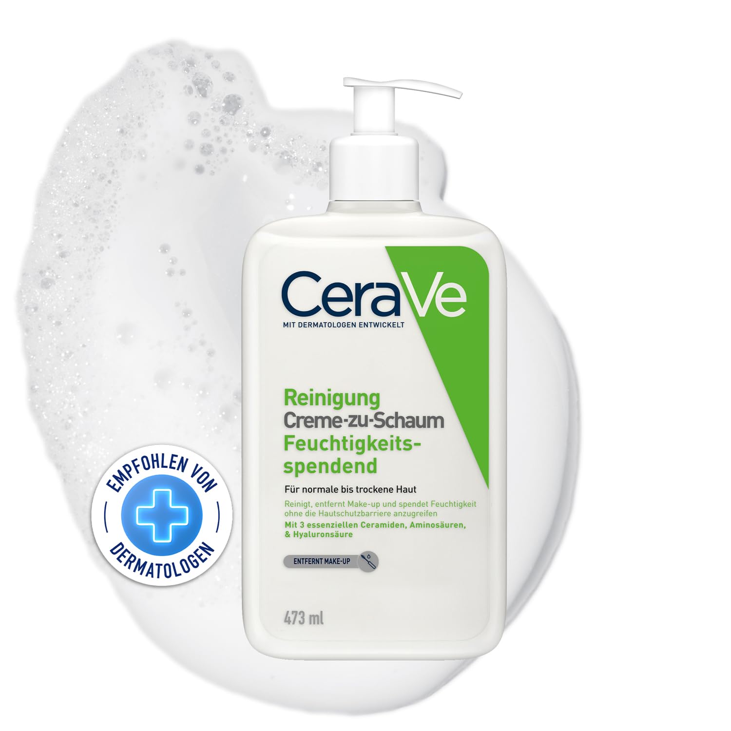 CeraVe Creme-zu-Schaum Reinigung, Feuchtigkeitsspendende ...