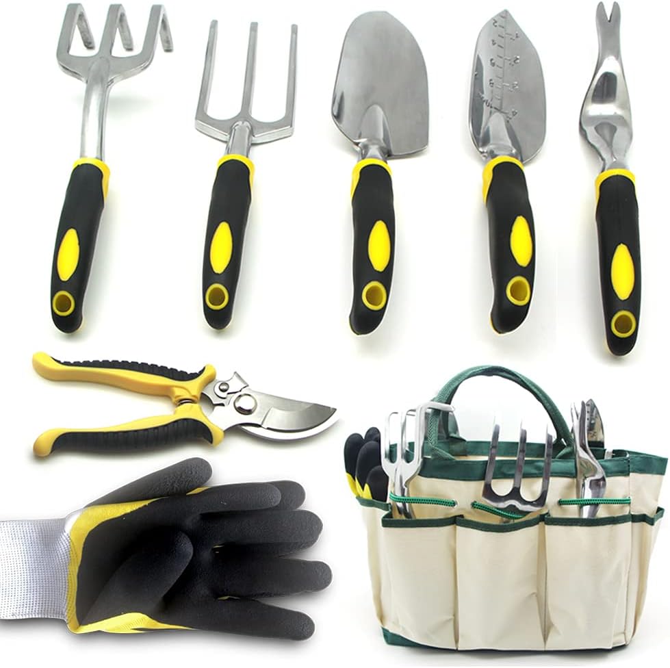 Amazon.com : QianRuiDa 8-Piece Garden Tools Set for Gardening Aluminum ...