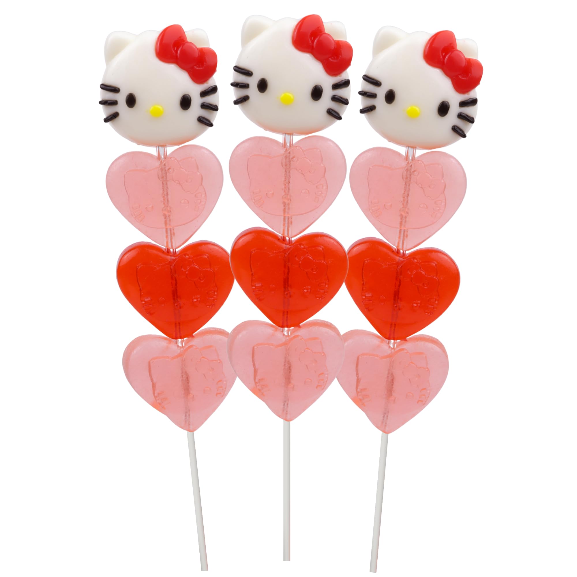 Amazon.com : Valentine’s Hello Kitty Gummy Skewers, Character and Heart ...