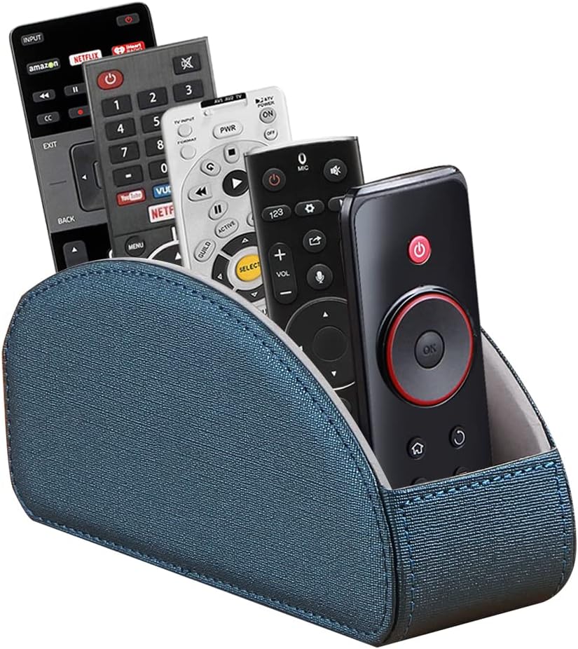 Amazon.com : Leather Remote Control Holder,TV Remote Caddy with 5 ...