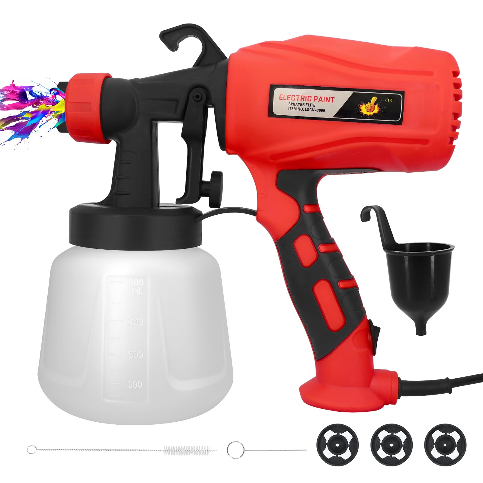 Amazon.com : Nlapldy Paint Sprayer, HVLP Electric Spray Gun (900ML ...
