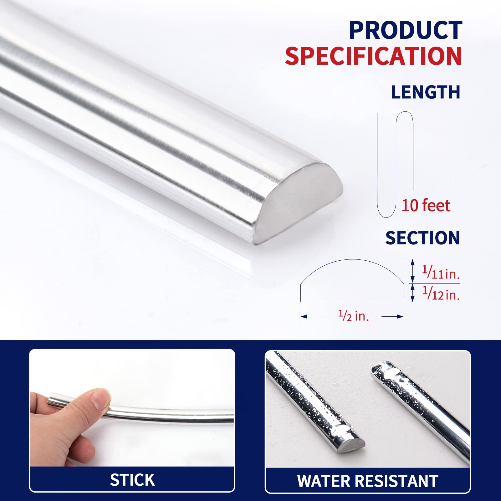 Snapklik.com : Art3dwallpanels 10 Ft Peel And Stick Trim For Backsplash Tile Edge