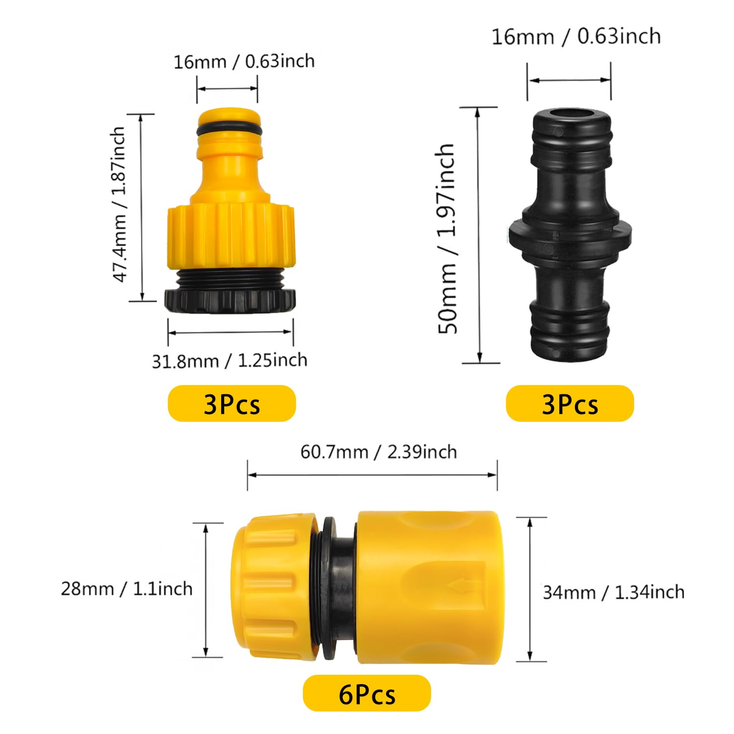 hose pipe connections, 6 Hose Quick Connector, 3 Double Plug Hose ...