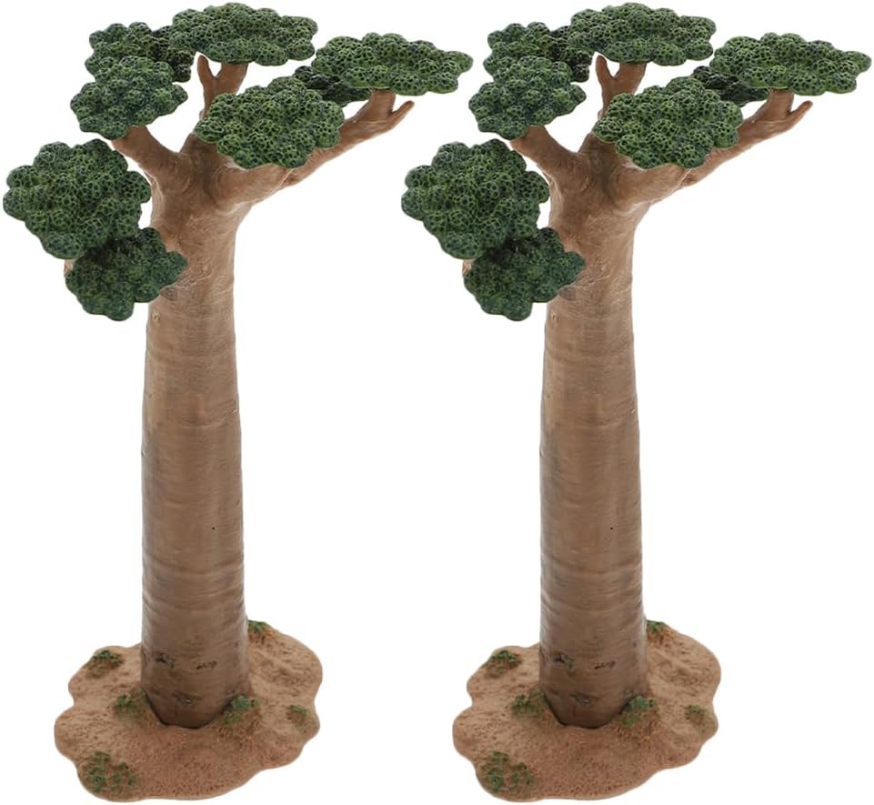 Amazon.com: VOSAREA 2pcs Model Tree Mini Baobab Tree Train Scenery ...