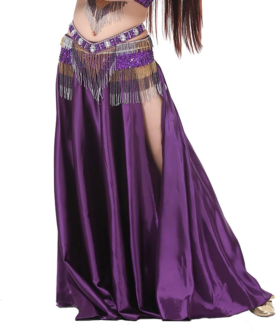 Calcifer Satin Long Swing Belly Dance Skirt Costume Dancing Dress ...