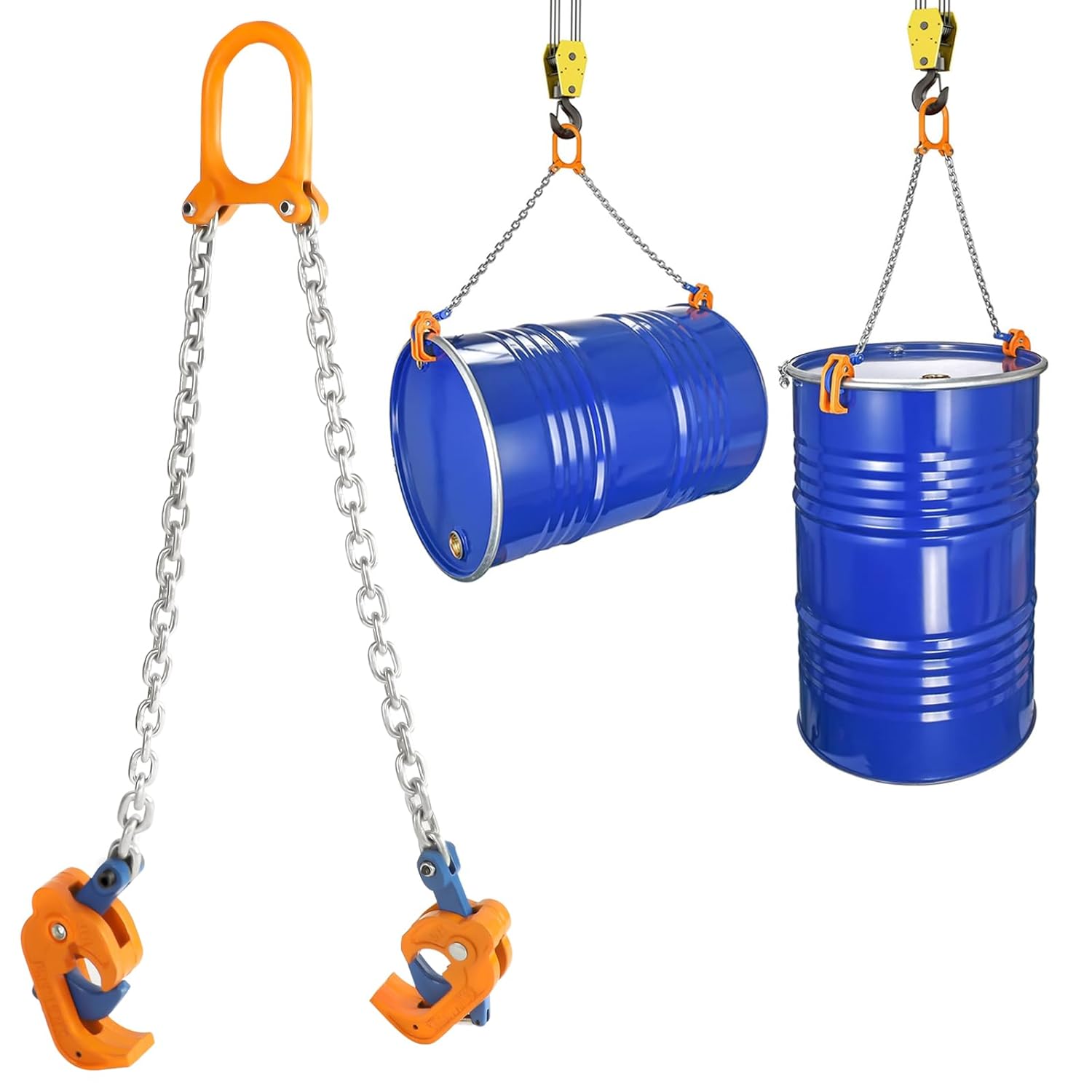 FAHKNS Chain Drum Lifter 2000lbs/1T Oil Barrel Clamp Material Transport ...