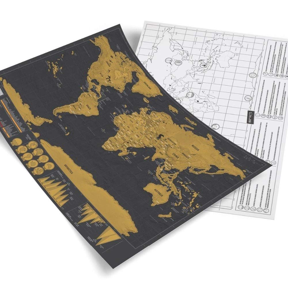 T Deluxe Scratch Map Black mapa Creative Scratch Off map Travel Scratch ...