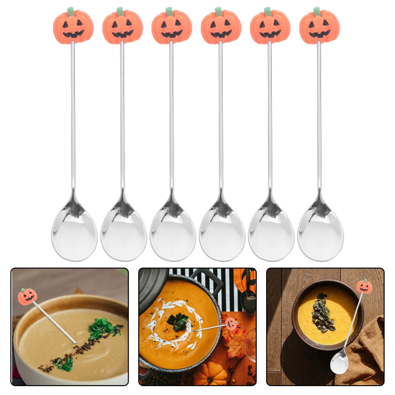 Snapklik.com : Halloween Pumpkin Spoons Set Of 6 Stainless Steel ...