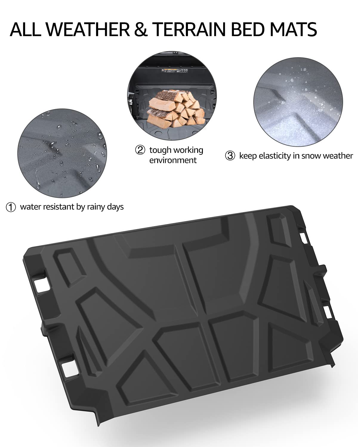 General Rubber Bed Mat Liner, A & UTV PRO Rear Bed Mat All Weather TPE ...