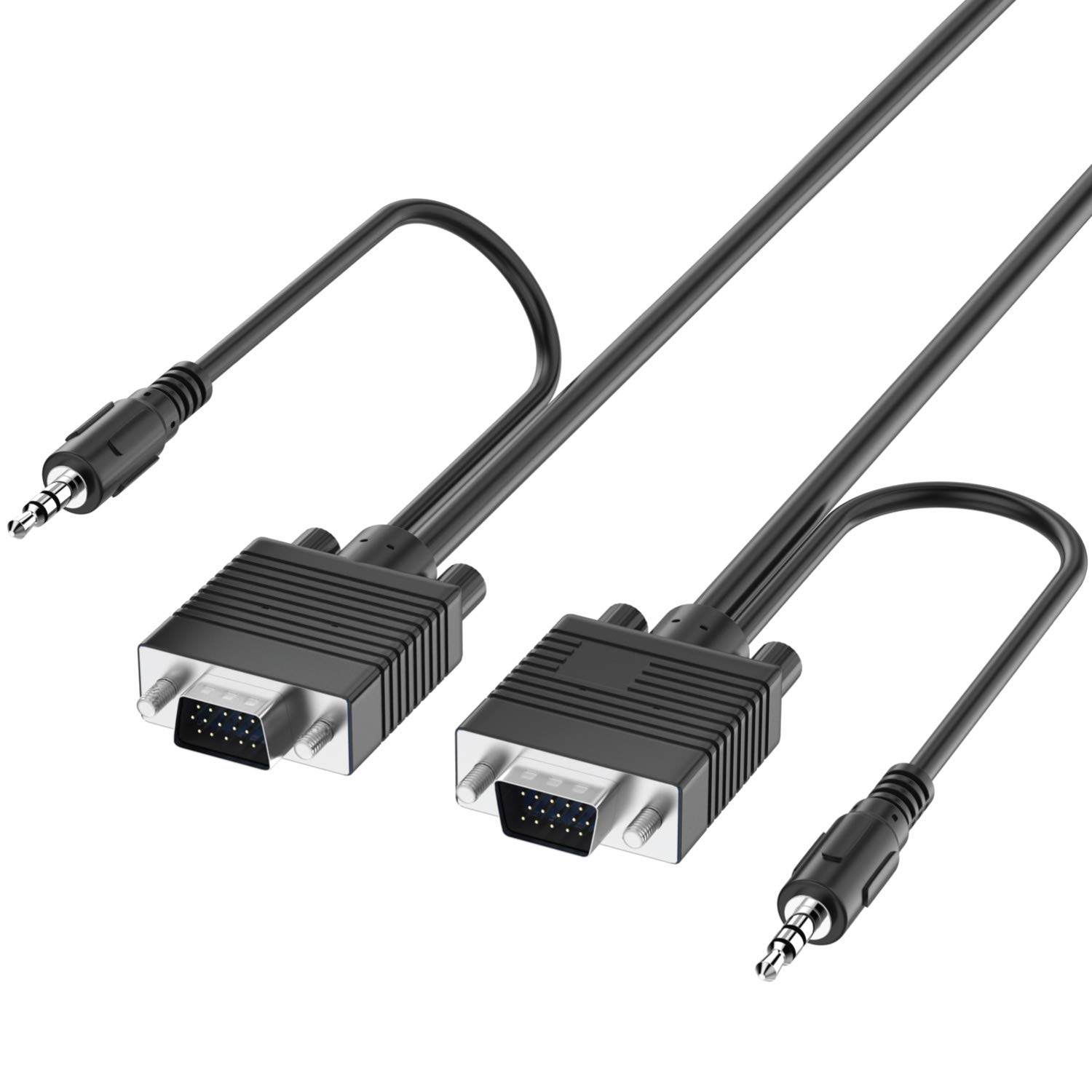 Fosmon VGA to VGA Cable for Monitor with Audio (25FT/7.62M Long) Male ...