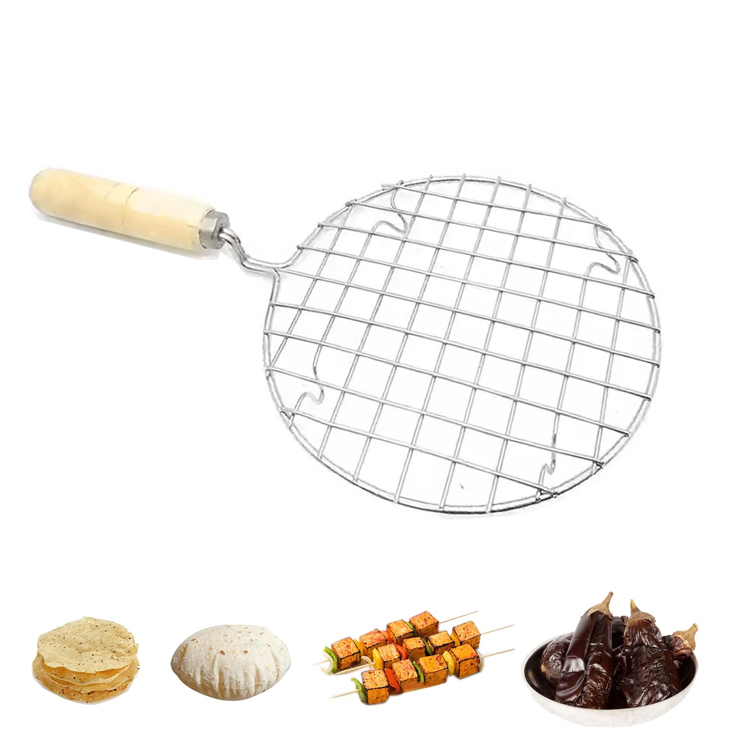 Buy Kriwell® Steel Large Size 23 cm Round Papad Roaster Chapati Roti ...
