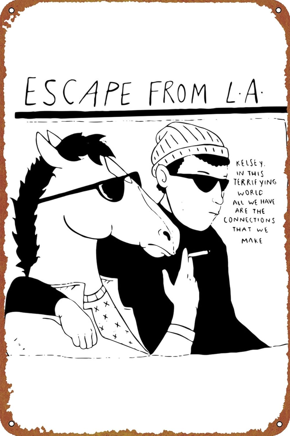 Amazon.com : Bojack Horseman Posters Tin Signs Retro Metal Movie Tins for Bar Pub Home Cafes ...