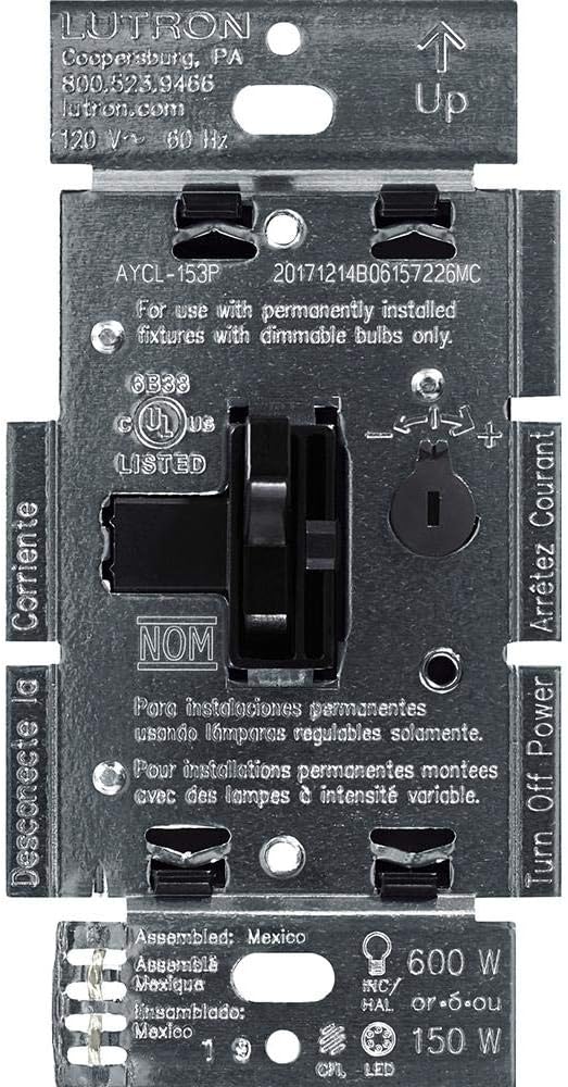 Eaton Universal Toggle Dimmer 120V, Black/Brown/Gray - Amazon.com