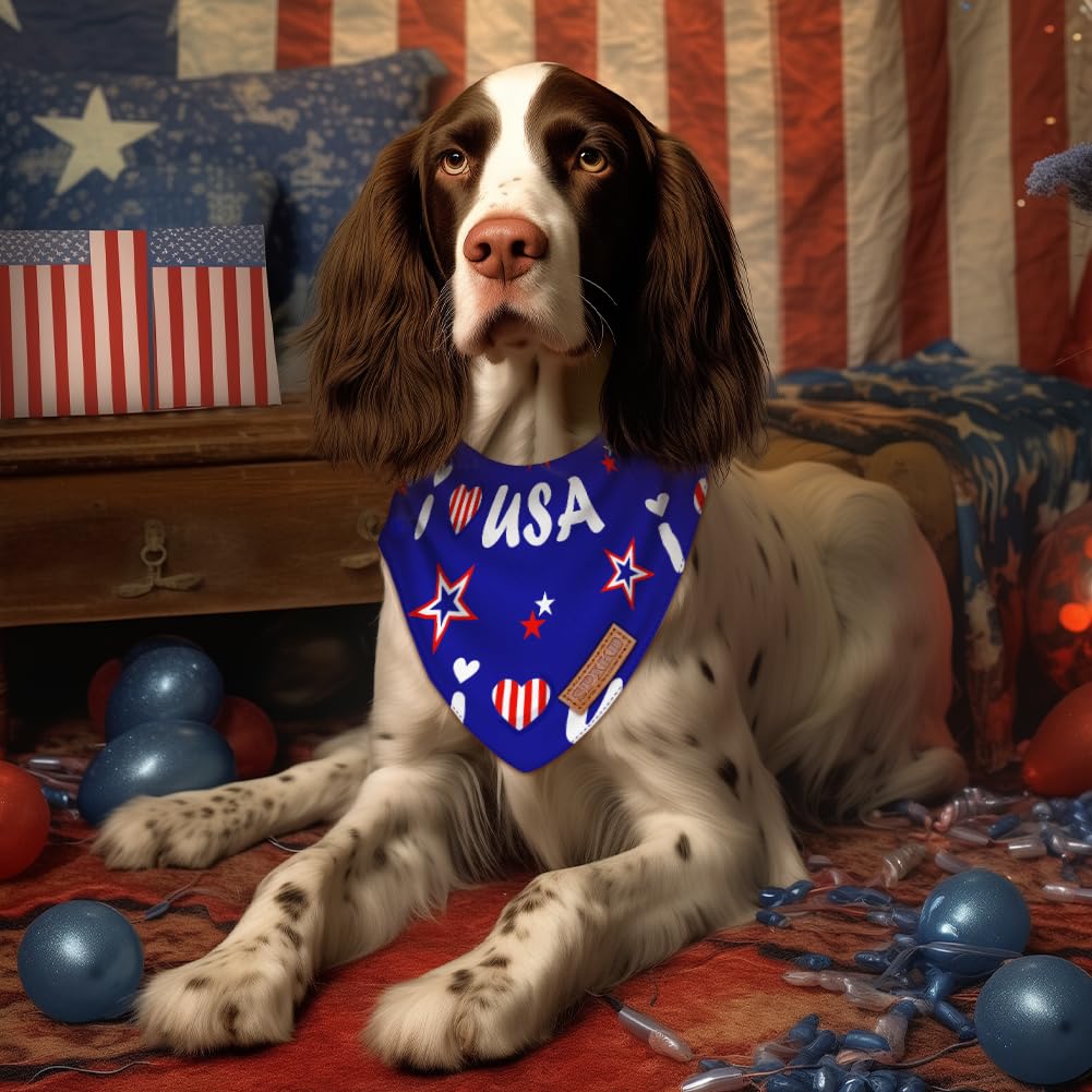 Snapklik.com : 4th Of July Dog Bandanas 2 Pack Triangle Reversible ...