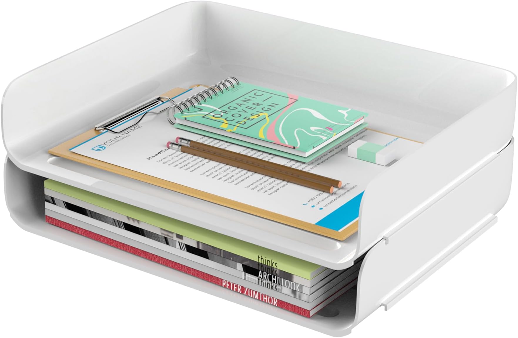 Amazon.com: TRU RED 24380790 Side Load Stackable Plastic Letter Tray ...