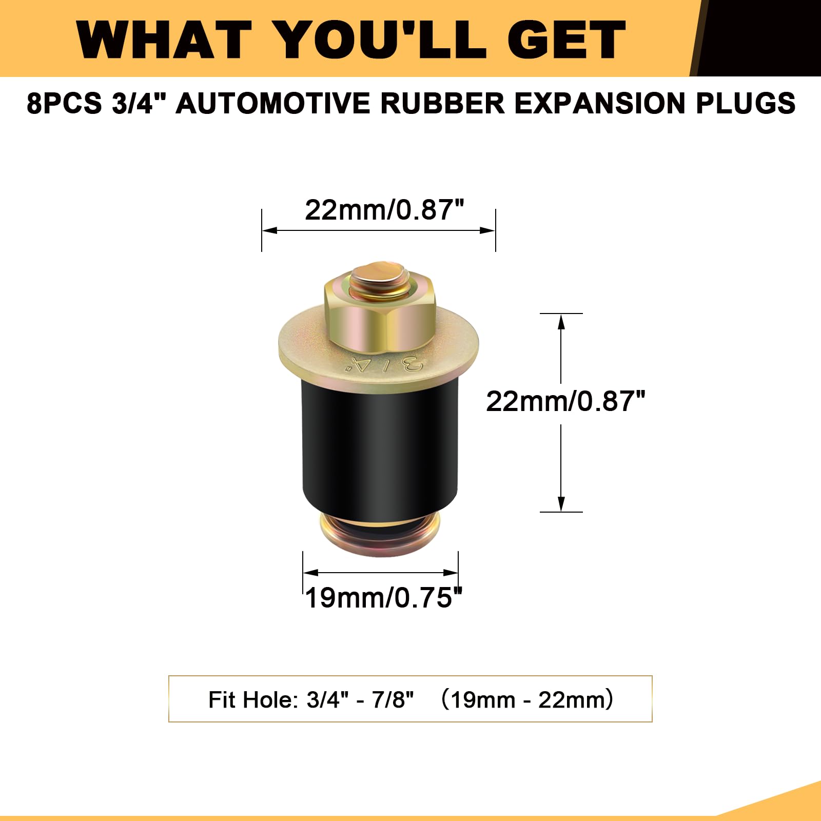 Snapklik.com : Siptenk 3/4" Freeze Rubber Expansion Plug 8 Pcs