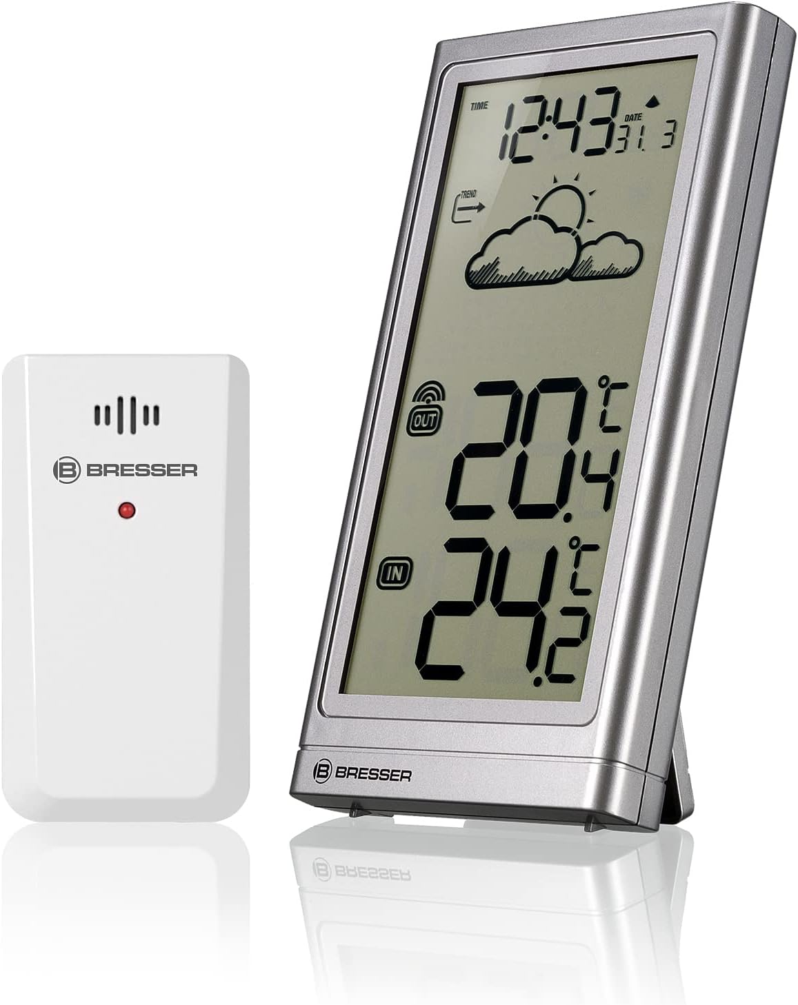 Bresser Wetterstation Funk mit Außensensor Meteo Temp, Thermometer mit ...