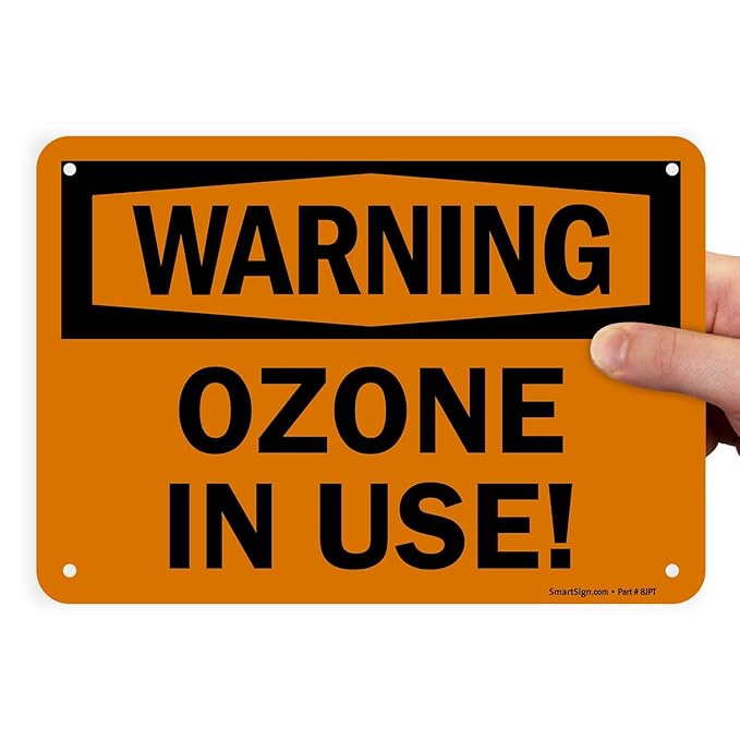 SmartSign - S-8754-PL-10 "Warning - Ozone in Use!" Sign | 7" x 10 ...