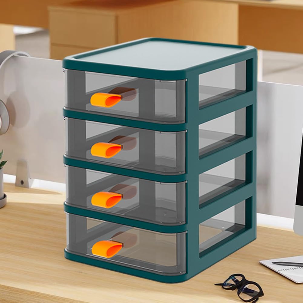 BTGGG Plastic Storage Drawers Transparent Desktop Drawers 4 Drawers ...