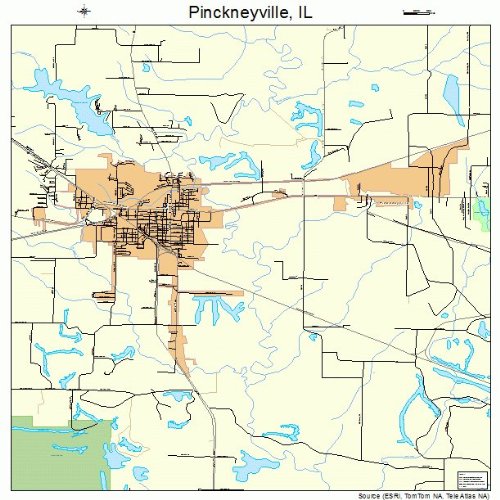Amazon.com: Large Street & Road Map of Pinckneyville, Illinois IL ...